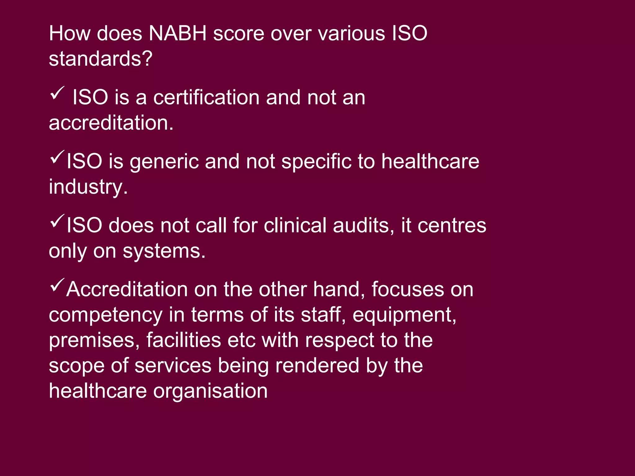 INTRODUCTION TO NABH STANDARDS | PPT
