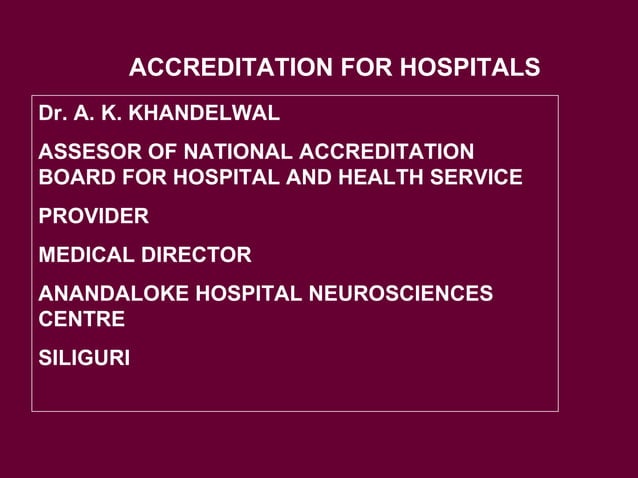 INTRODUCTION TO NABH STANDARDS | PPT | Healthcare Industry | Industries