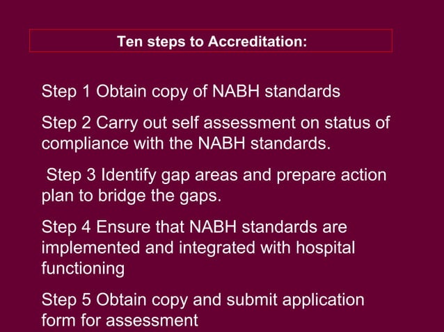 INTRODUCTION TO NABH STANDARDS | PPT | Healthcare Industry | Industries