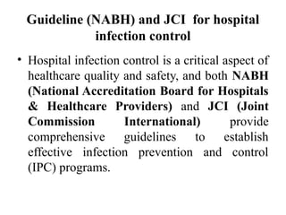 NABH AND JCI GUIDELINE of control and prevention of infection | PPTX