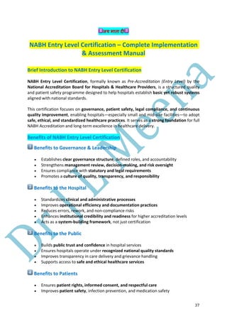 NABH Entry Level Certification – Complete Implementation & Assessment ...