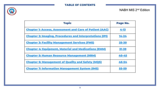 NABH MIS Standard 2nd Edition.pptx | Digital Audio | Computer Software ...