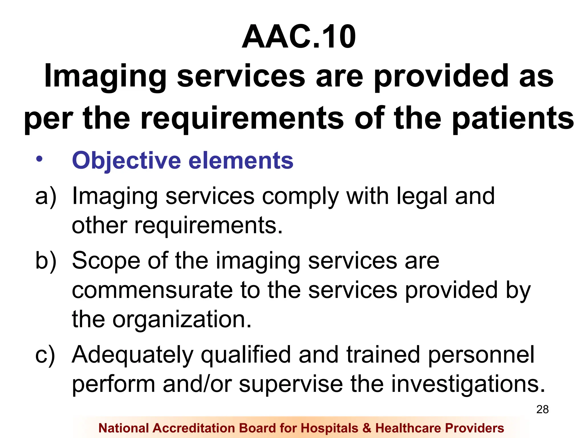 NABH Standards contains 10 chapters,100 standards and 503 objective ...