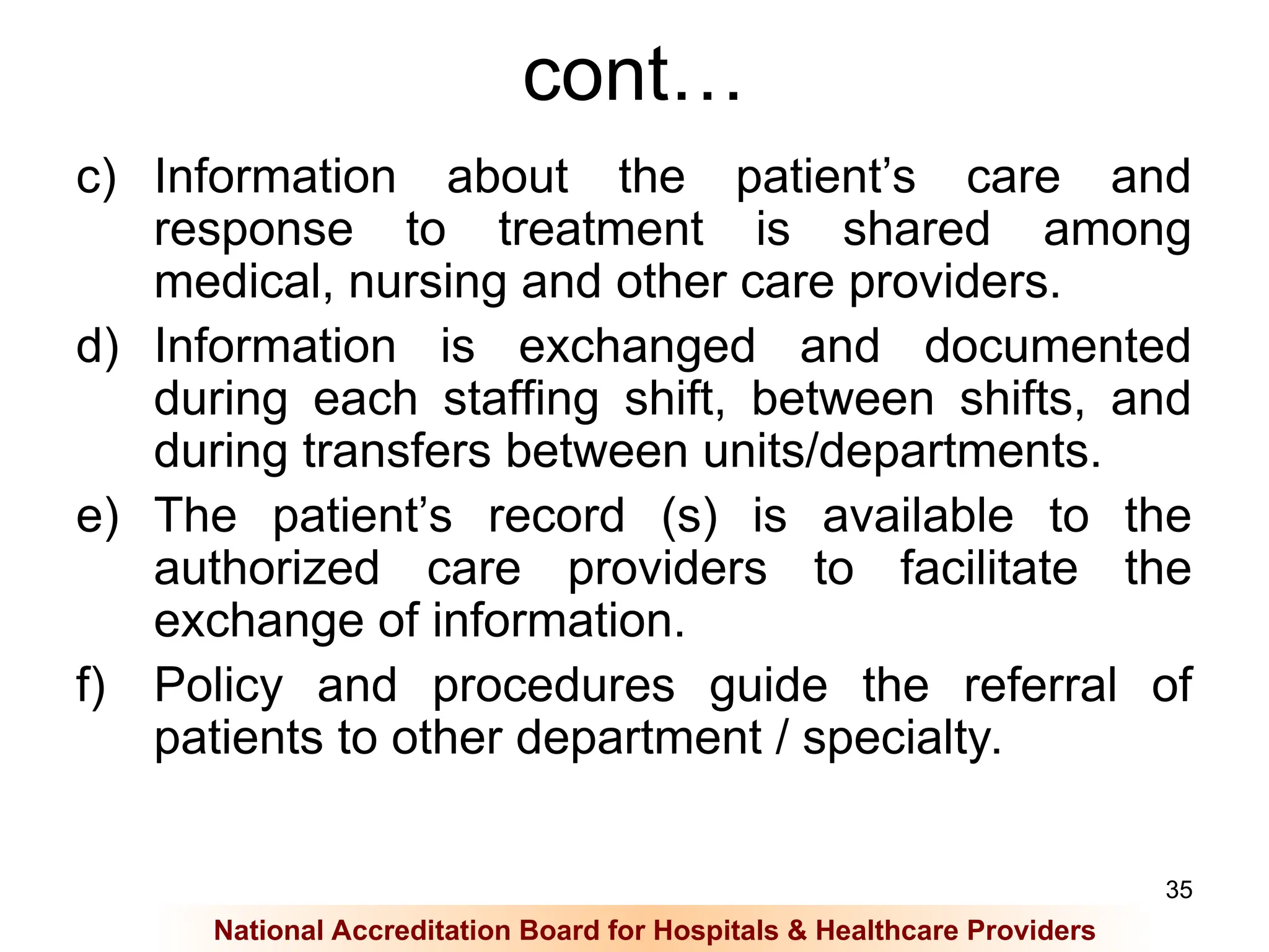 NABH Standards contains 10 chapters,100 standards and 503 objective ...