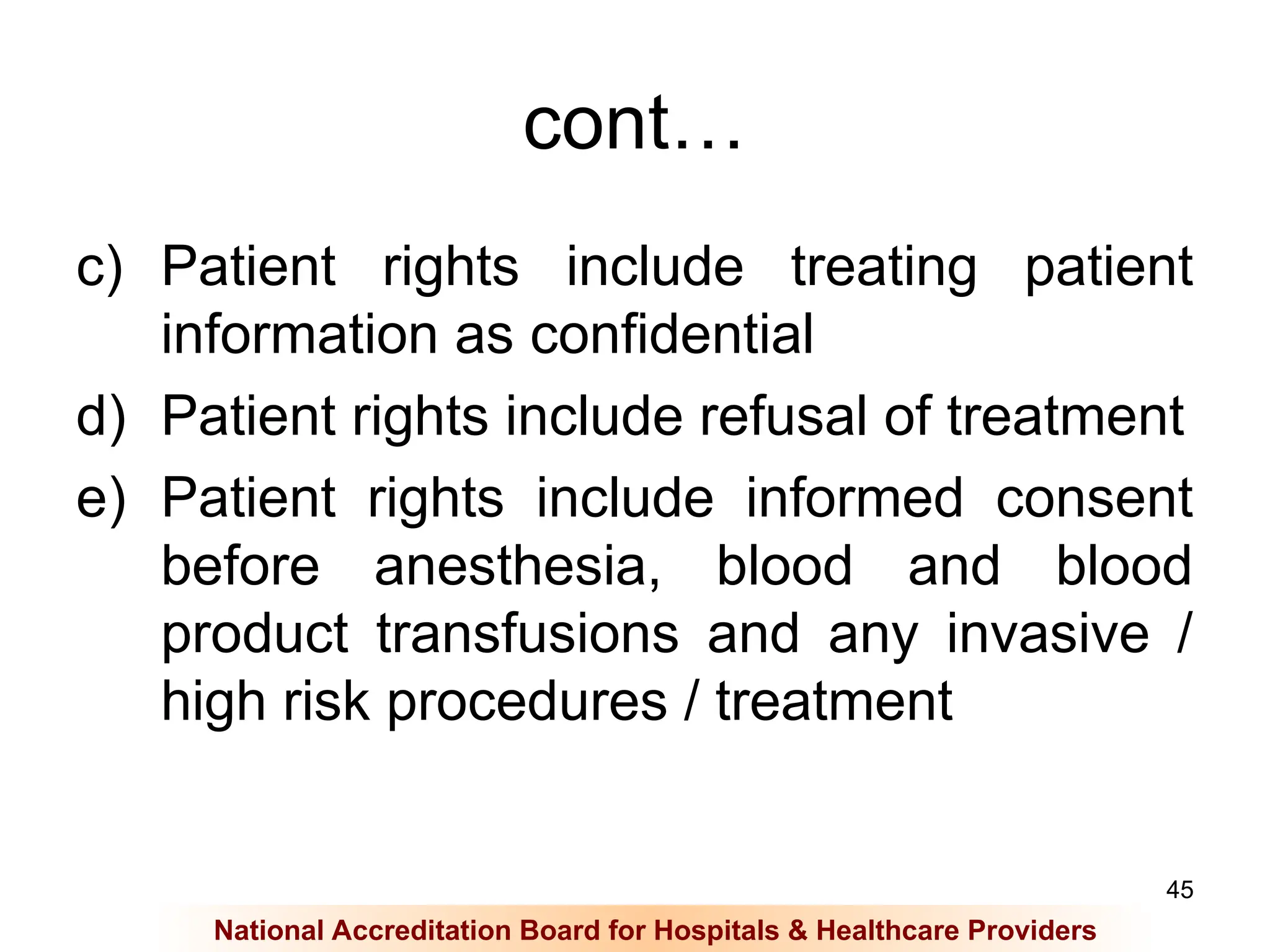 NABH Standards contains 10 chapters,100 standards and 503 objective ...