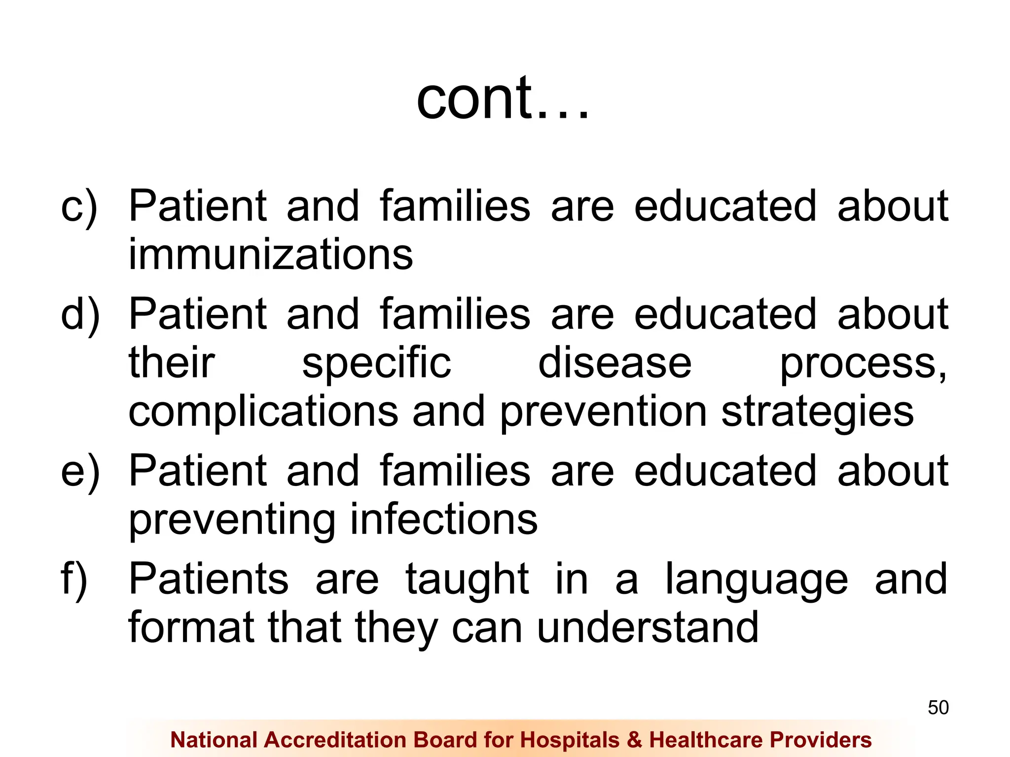 NABH Standards contains 10 chapters,100 standards and 503 objective ...
