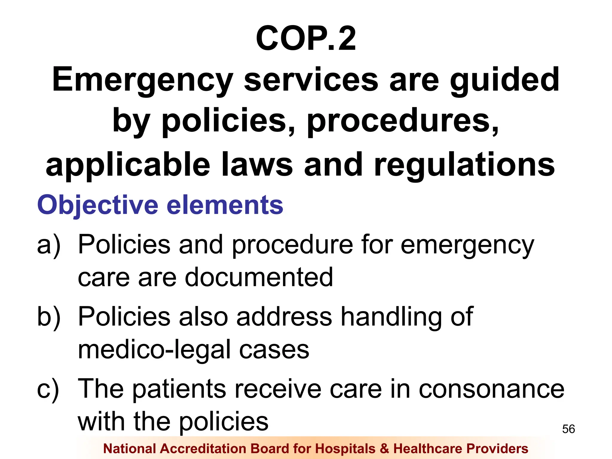 NABH Standards contains 10 chapters,100 standards and 503 objective ...