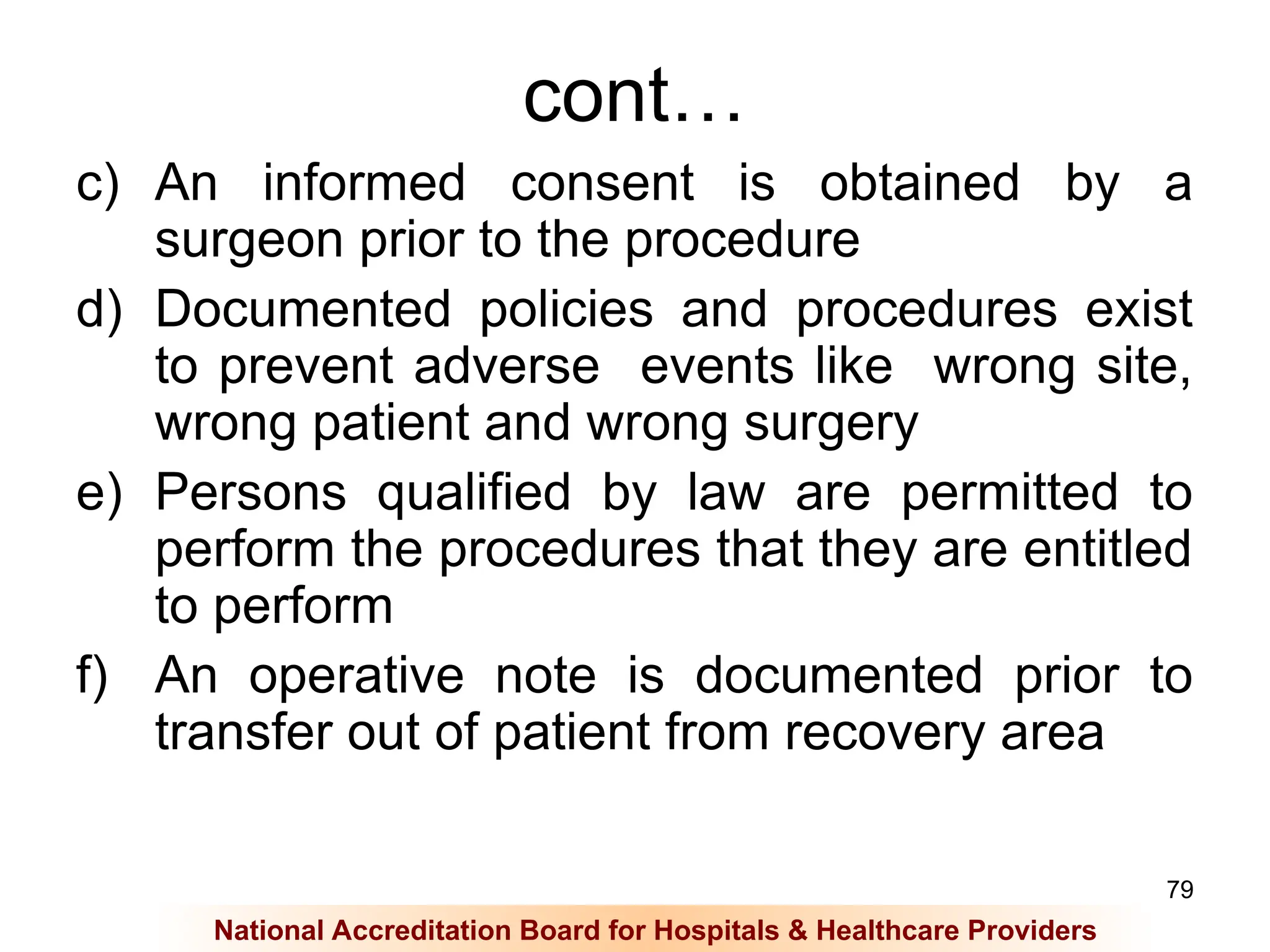 NABH Standards contains 10 chapters,100 standards and 503 objective ...