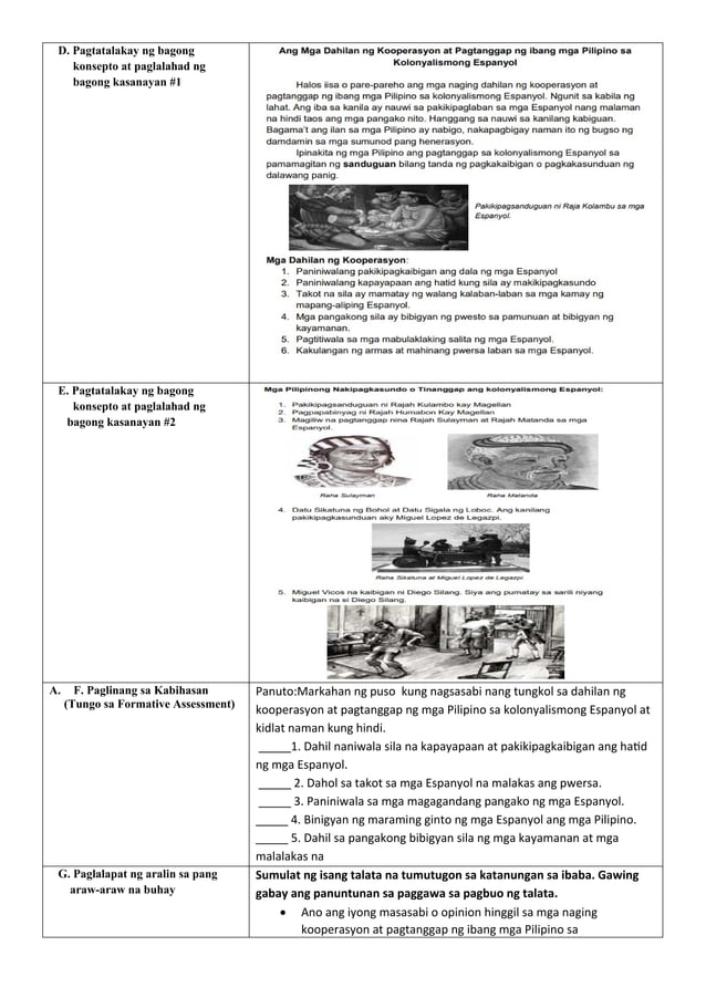 Nabibigyang opinyon ang mga dahilan ng kooperasyon at pagtanggap ng ibang mga Pilipino sa ...