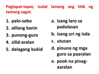 Mga Kahulugan Ng Tambalang Salita