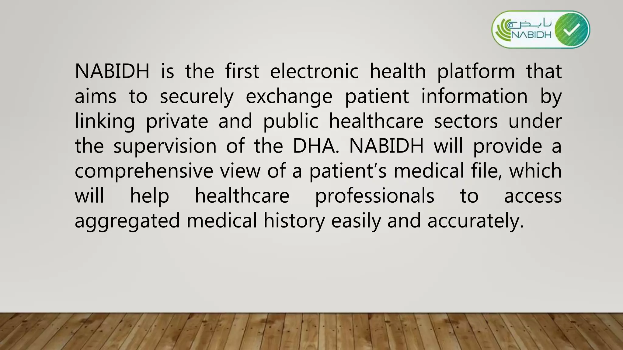 NABIDH APPROVED CLINIC SOFTWARE UAE | PPTX