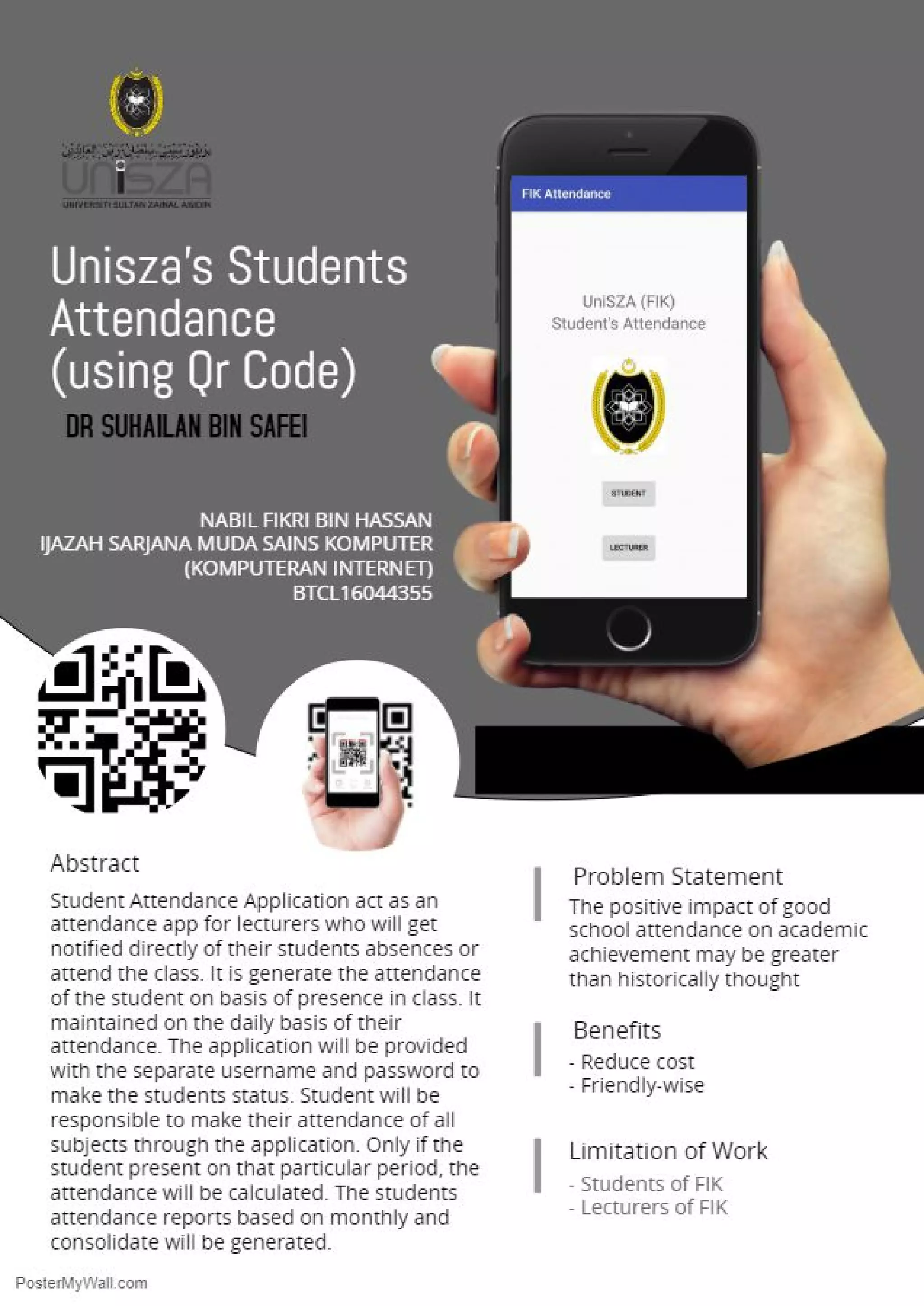 UniSZA's Students Attendance Application (using QR code) | PDF