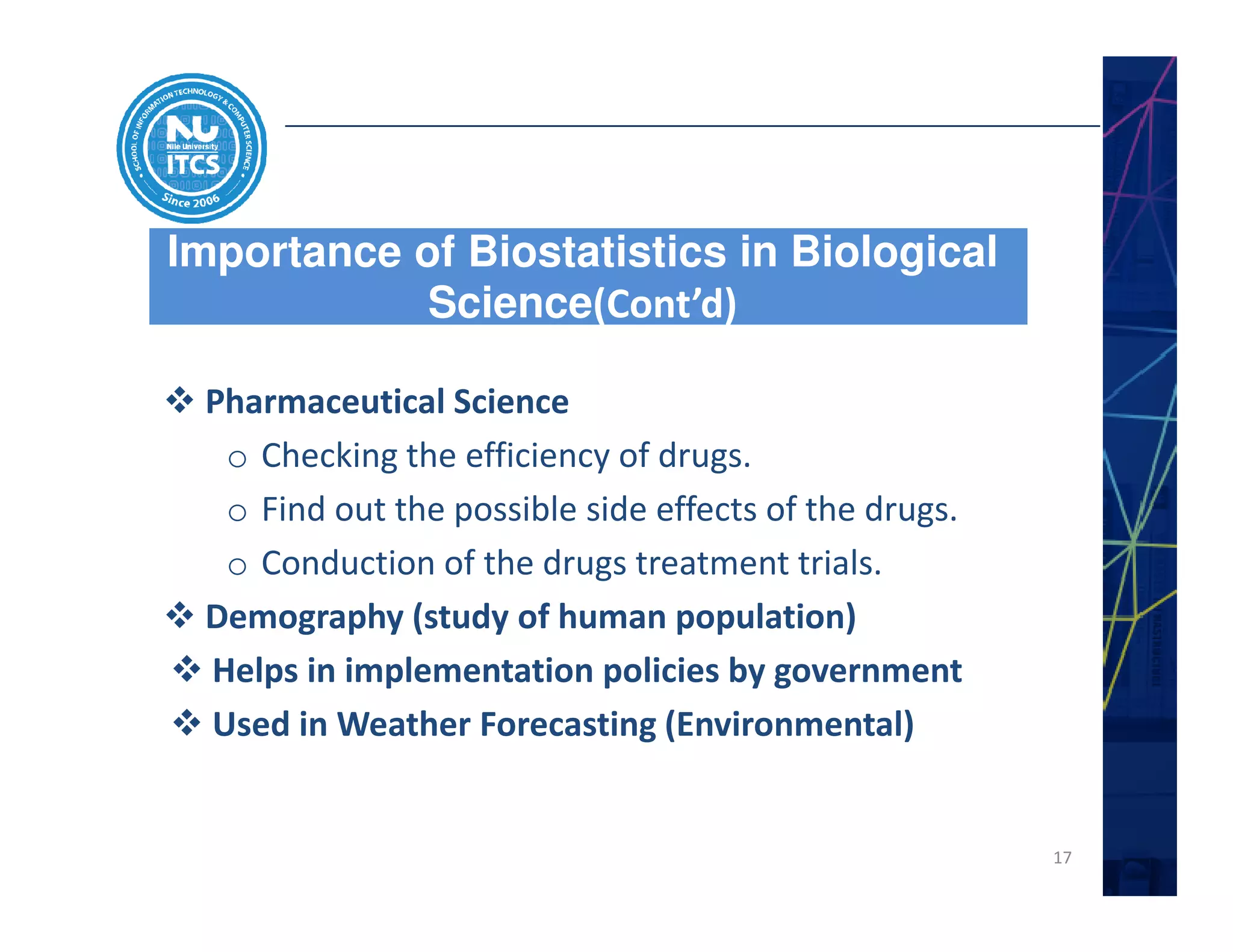Biostatistics and its importance to Biologist | PDF