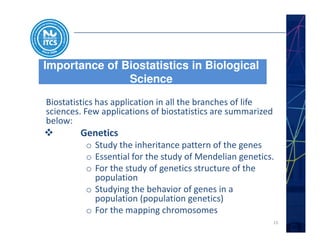 Biostatistics and its importance to Biologist | PDF