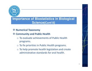 Biostatistics and its importance to Biologist | PDF