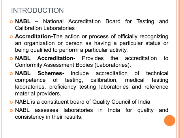 NABL ( NATIONAL ACCREDITATION BOARD DOR TESTING AND CALIBRATION ...