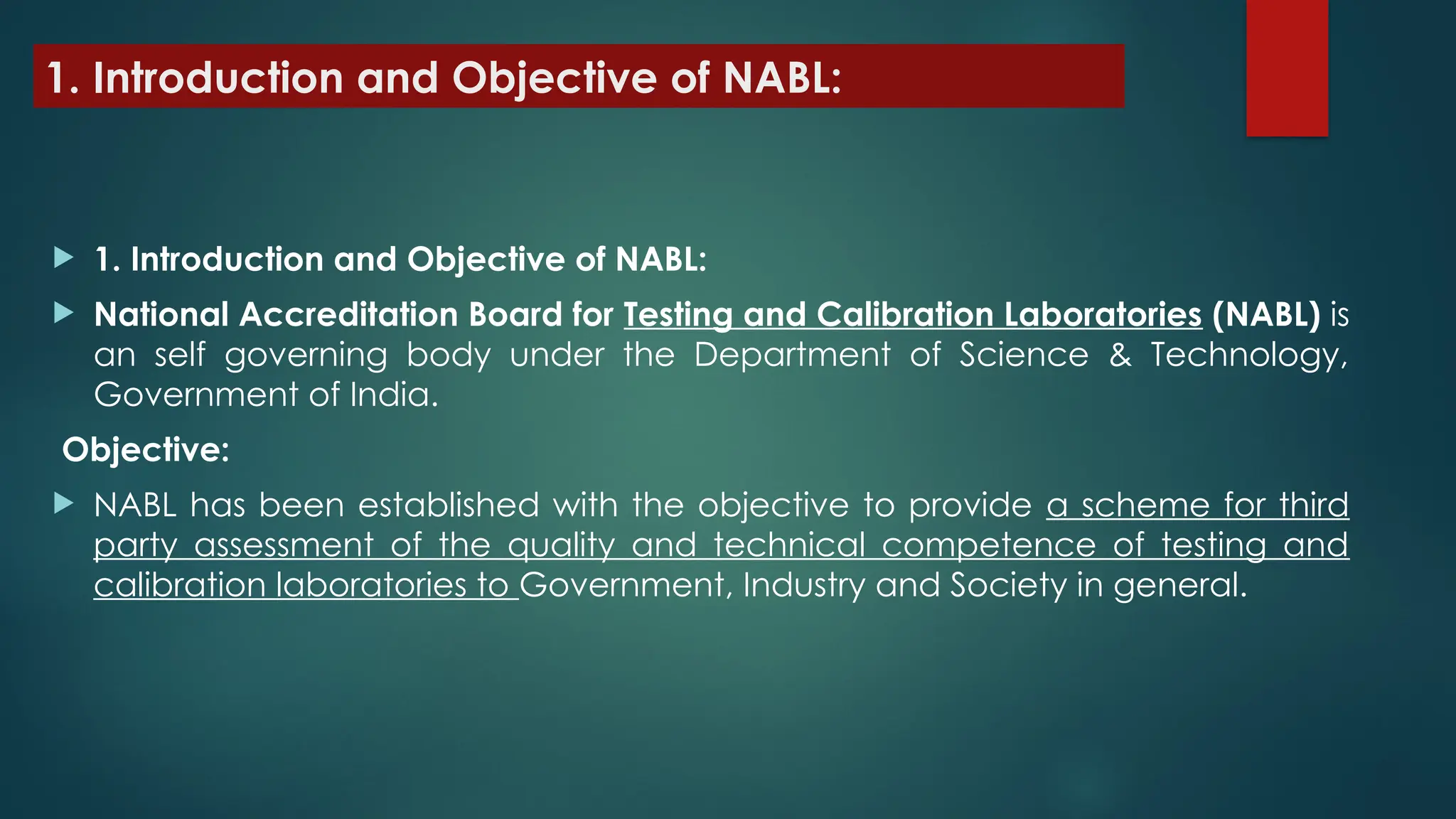 NABL accreditation : Principles and procedures | PPTX