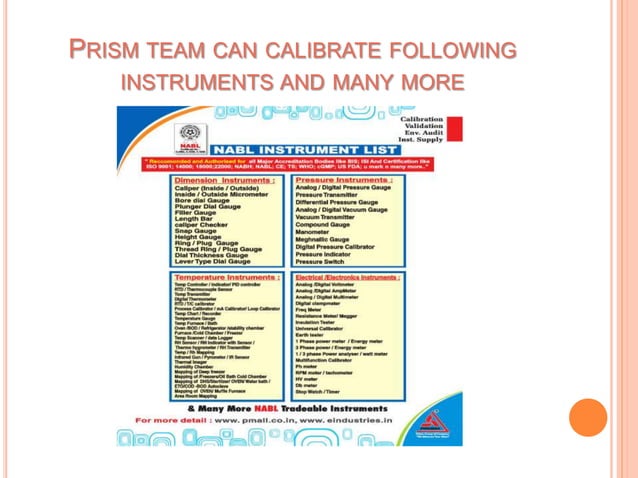 Nabl calibration PRISM CALIBRATION CENTRE IN AHMEDABAD | PPT