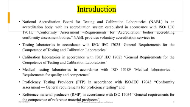 National Accreditation Board for Testing and Calibration Laboratories ...