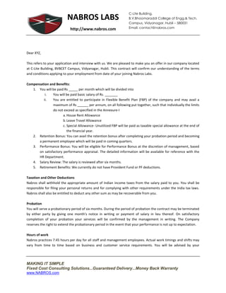 Nabros labs offer letter | PDF