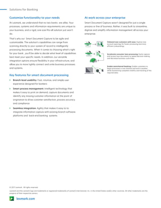 Lexmark Smart Document Capture for Banking | PDF