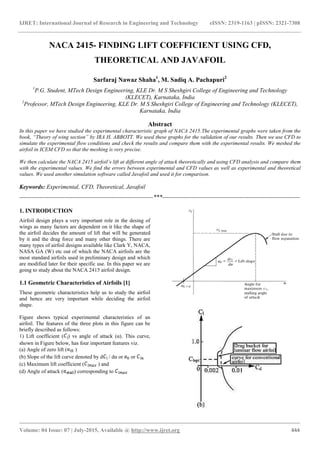 Naca 2415 finding lift coefficient using cfd, theoretical and javafoil ...