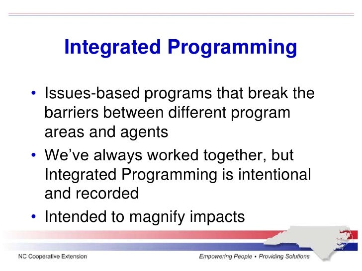 Integrated Programming with Community Gardens