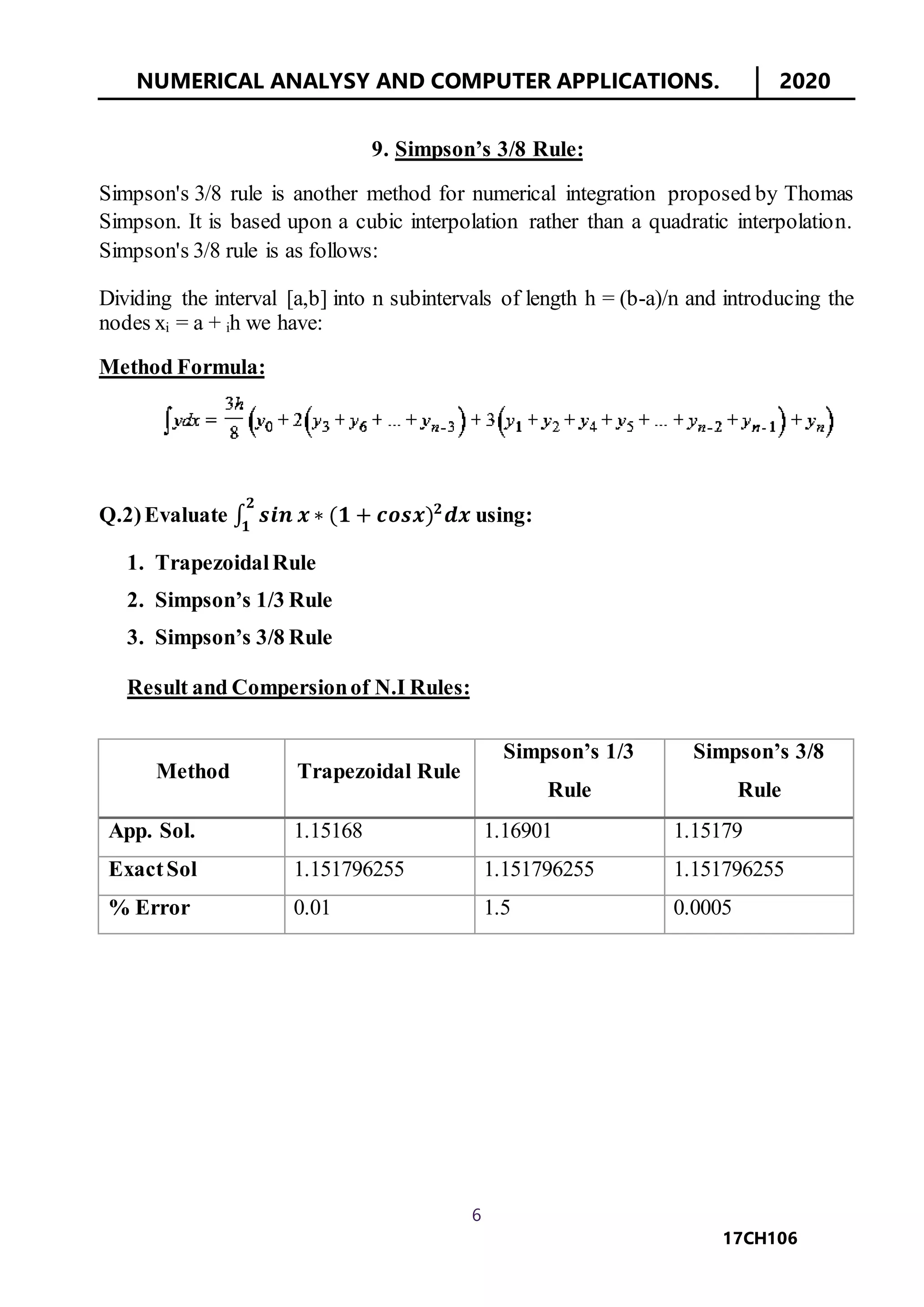 Numerical Analysis and Computer Applications | DOCX
