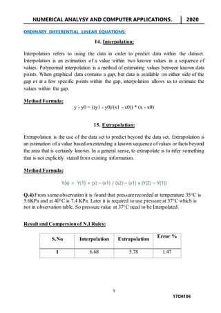 Numerical Analysis and Computer Applications | DOCX