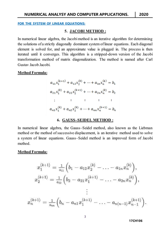Numerical Analysis and Computer Applications | DOCX