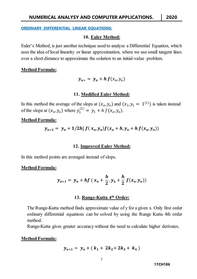 Numerical Analysis and Computer Applications | DOCX