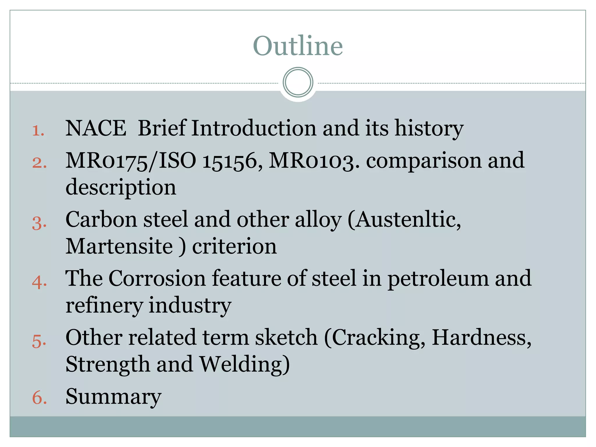 NACE introduction and related terms | PPTX