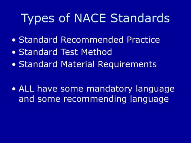 NACE Direct Assessment Standards applicable | PPT