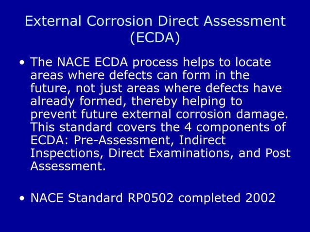 NACE Direct Assessment Standards applicable | PPT