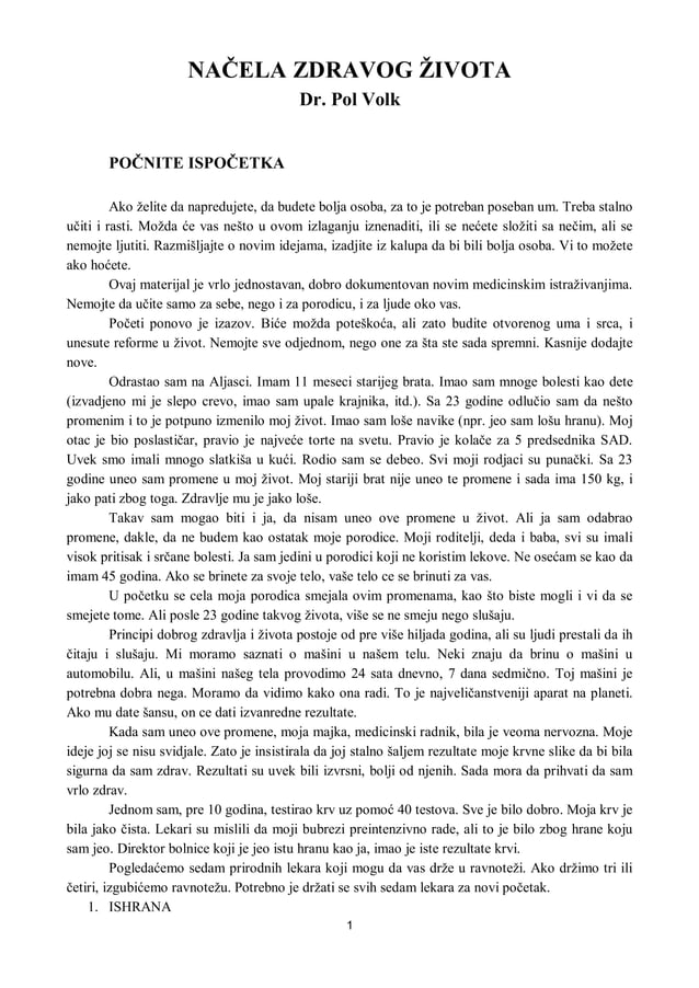 Nacela zdravog zivota | PDF