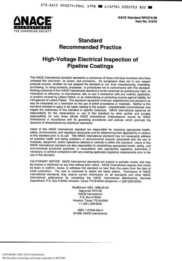 NACE RP0274 HOLIDAY.pdf