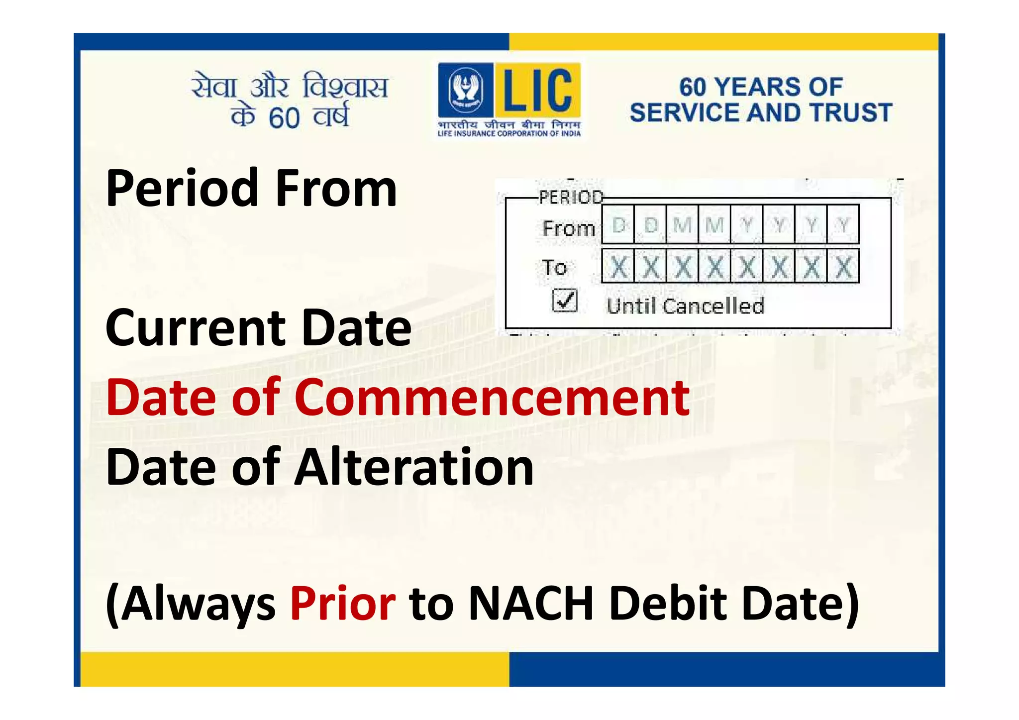 LIC NACH FORM - GUIDELINES TO FILL THE FORM | PDF