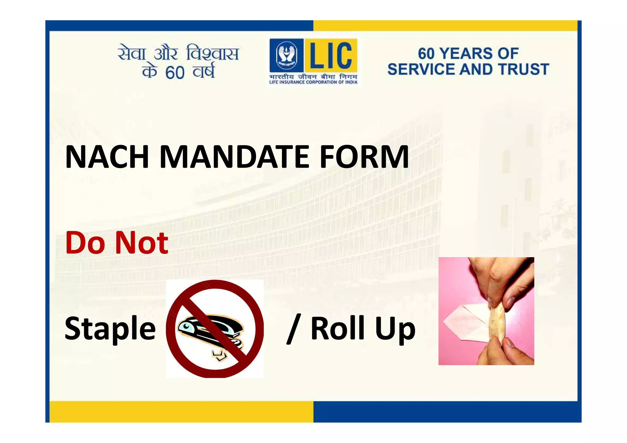 LIC NACH FORM - GUIDELINES TO FILL THE FORM | PDF