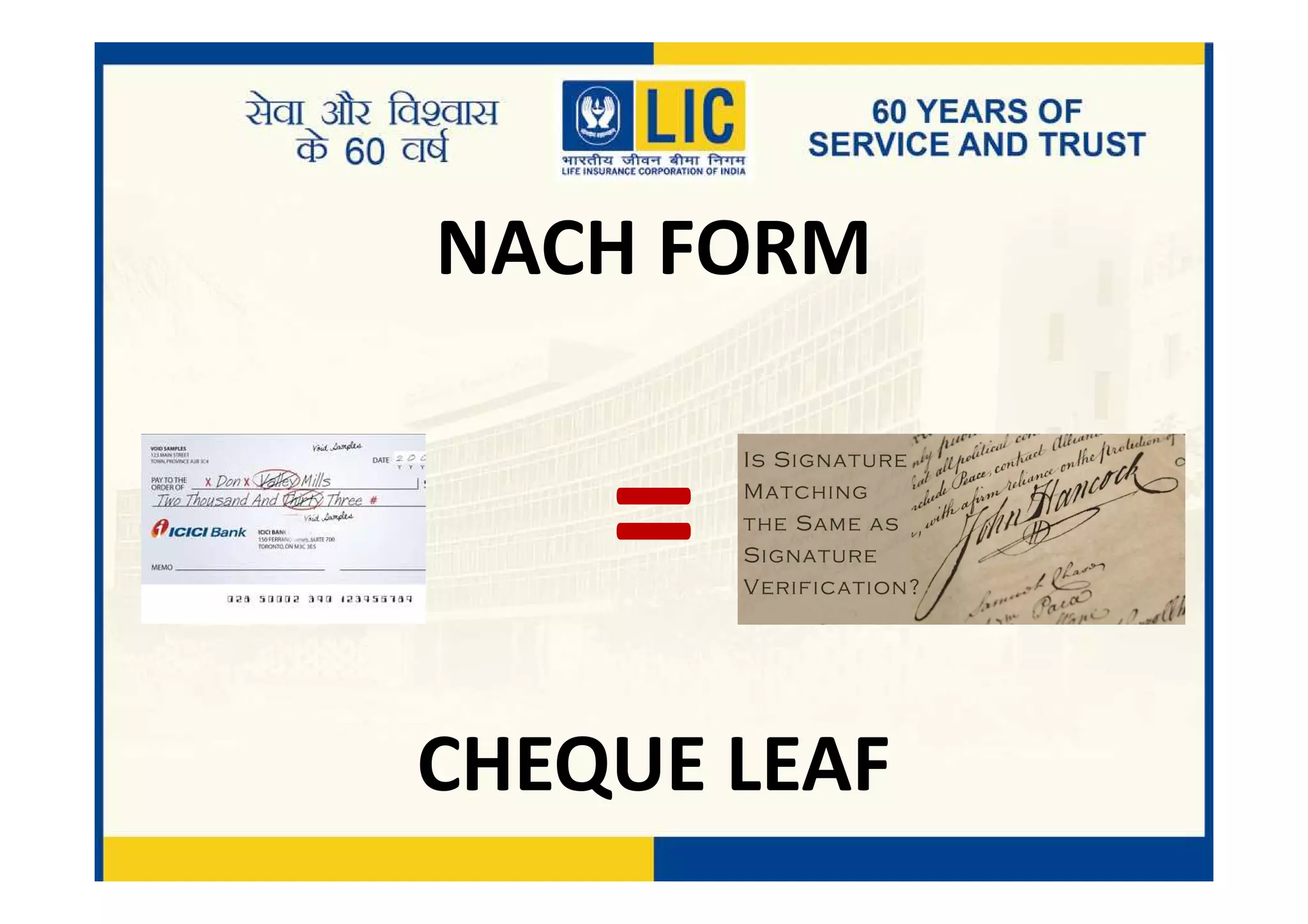 LIC NACH FORM - GUIDELINES TO FILL THE FORM | PDF