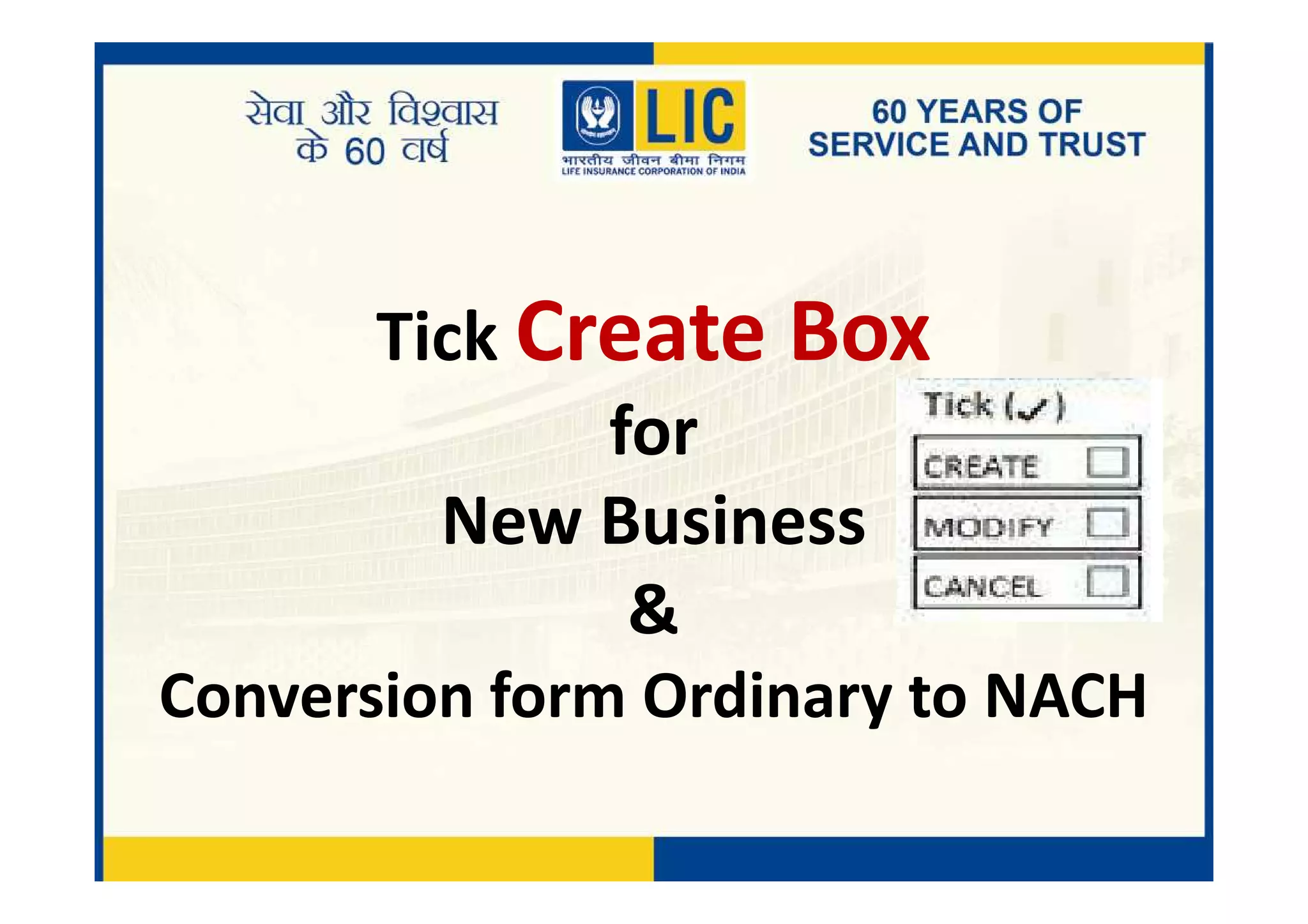 LIC NACH FORM - GUIDELINES TO FILL THE FORM | PDF