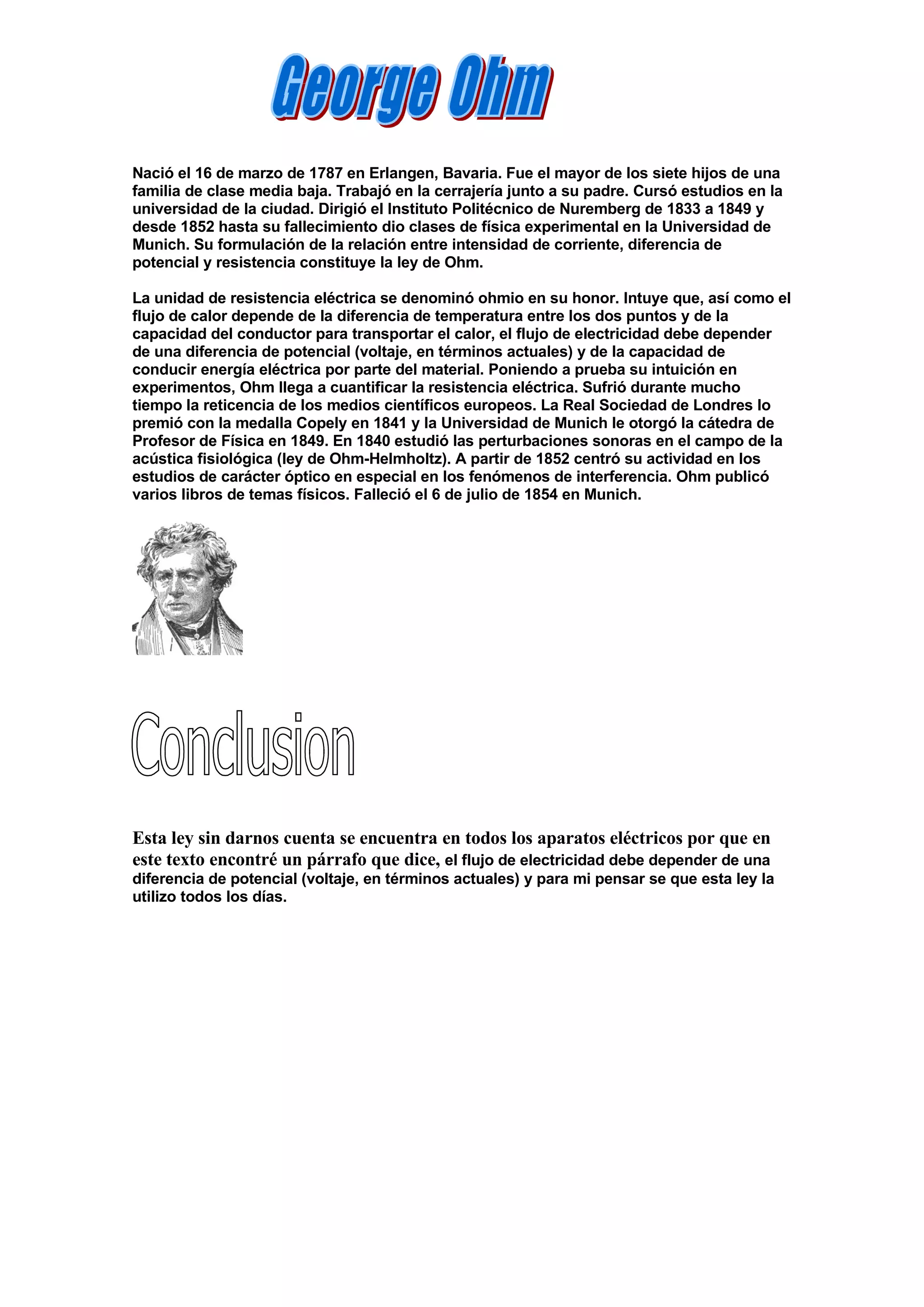 George Simon Ohm | DOC | Physics | Science