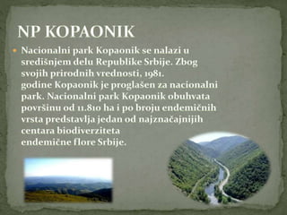 Nacionalni parkovi, rezervati i spomenici prirode u Srbiji | PPTX