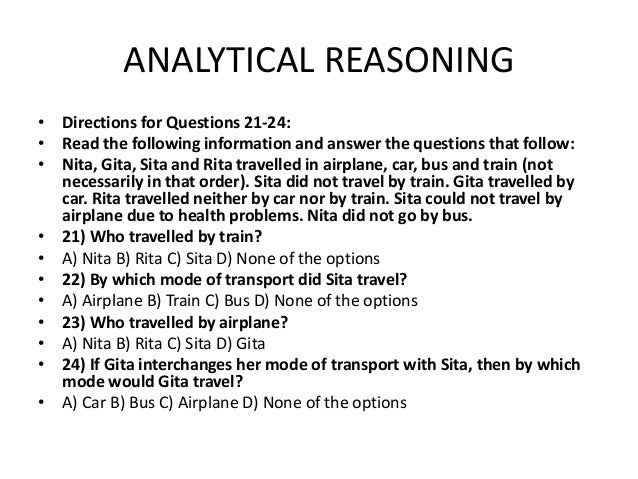 Nac questions – analytical ability