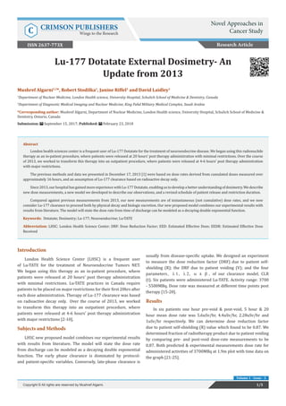 Lu-177 Dotatate External Dosimetry- An Update from 2013_Crimson ...