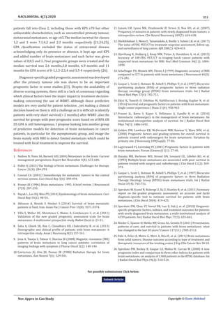 Treatment of Brain Metastases Using the Current Predictive Models: Is ...