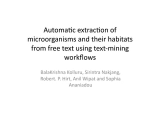 Automatic extraction of microorganisms and their habitats from free ...