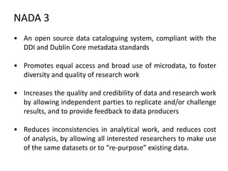 National Data Archive (NADA) 3.0 | PPT