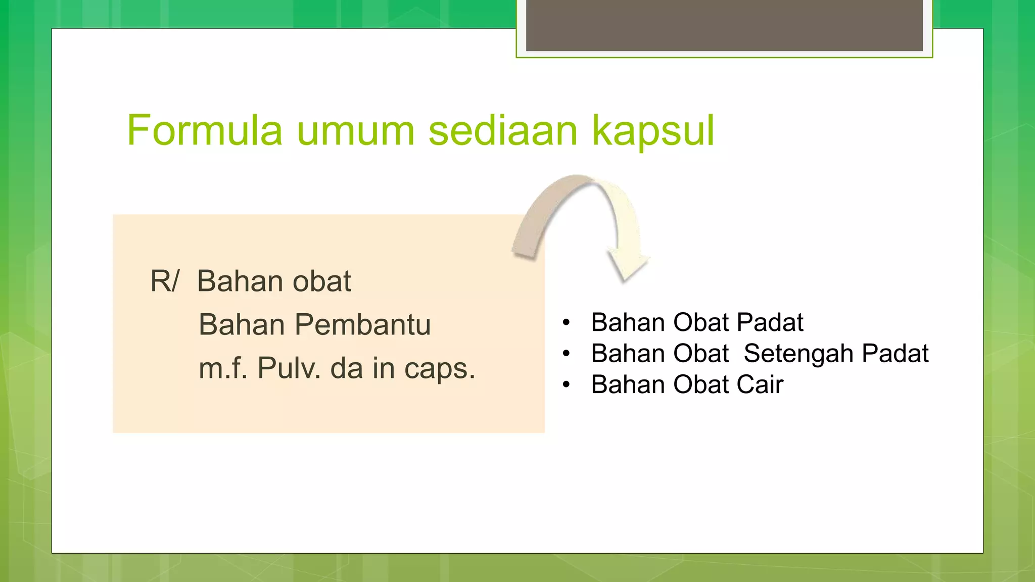 Sediaan obat Kapsul | PPTX