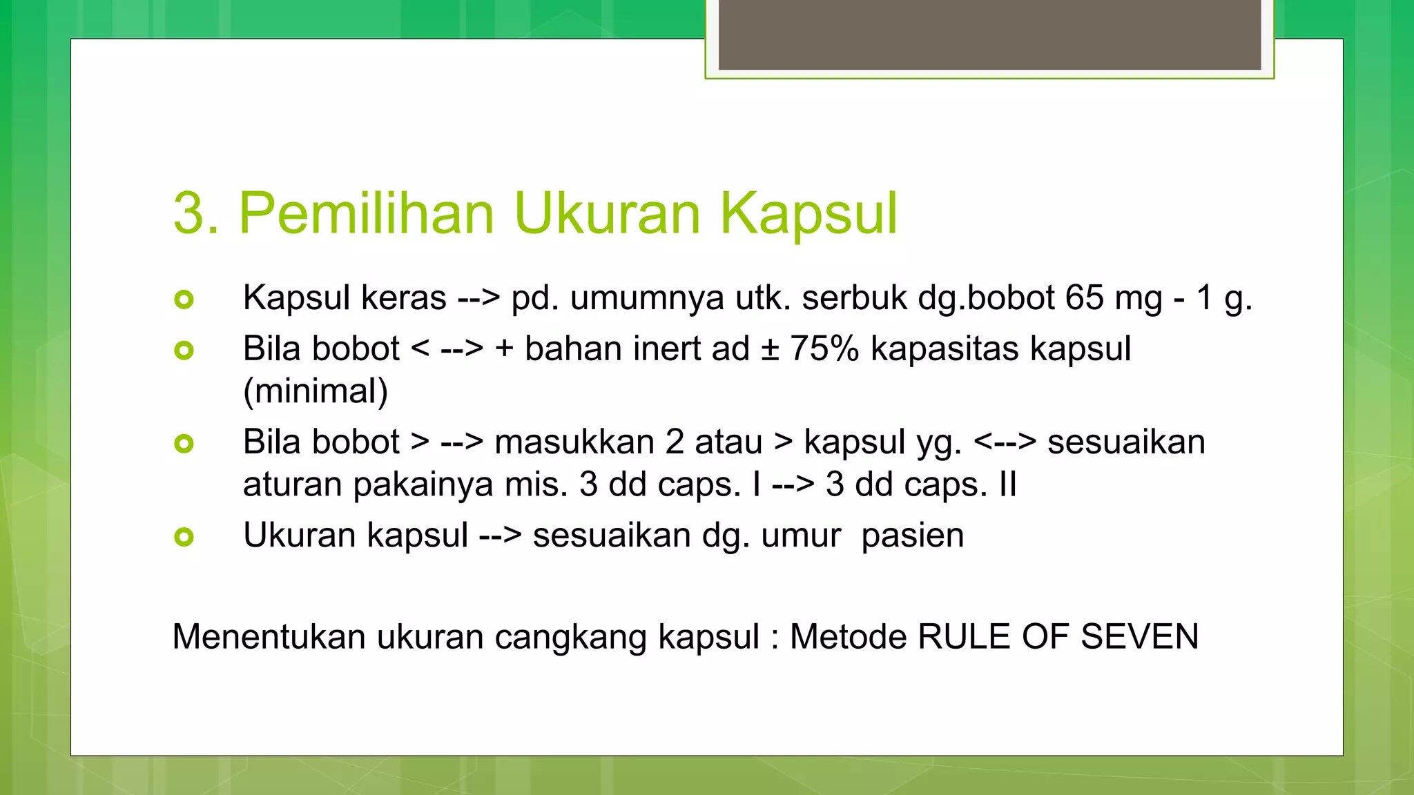 Sediaan obat Kapsul | PPTX