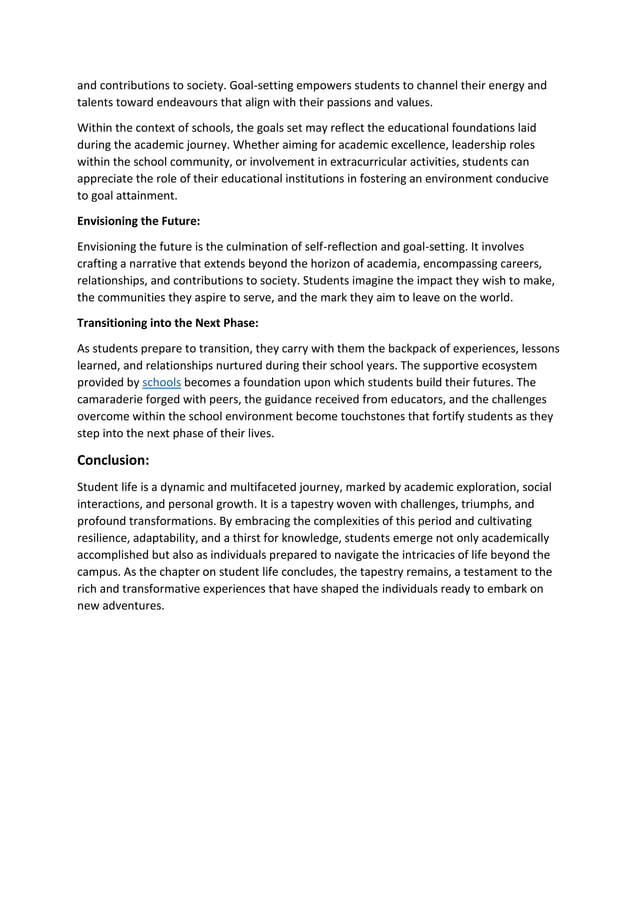 Student Life: Challenges, Triumphs, and Transformations | PDF